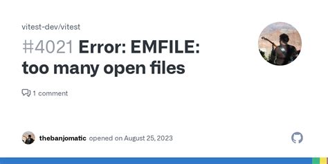 Error Emfile Too Many Open Files · Issue 4021 · Vitest Devvitest