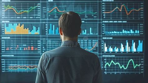 a man is looking stock image image of data invest 314537855