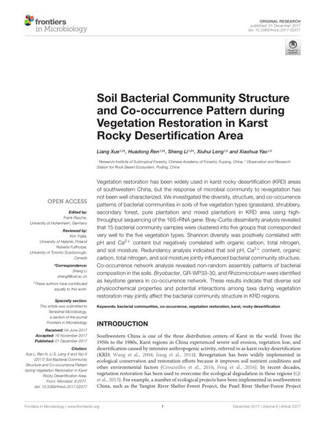 (PDF) Soil Bacterial Community Structure and Co-occurrence Pattern during Vegetation Restoration ...