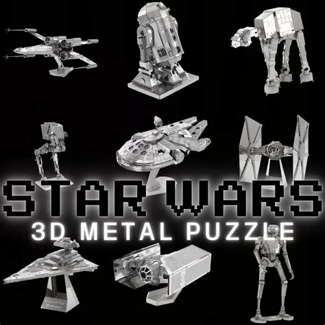 Starwars 티타늄 전투기 시리즈 장식 영화 만화 3d 금속 퍼즐 모델 키트 Diy 컷 조립 어린이용 직소 장난감 Aliexpress