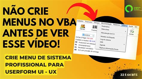Vídeo 77 Menu Avançado E Profissional Para Userform Vba Menustrip