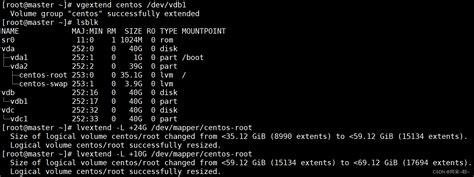 根目录挂载的 dev mapper centos root分区扩容 the resulting partition is not