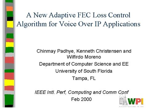 A New Adaptive Fec Loss Control Algorithm For