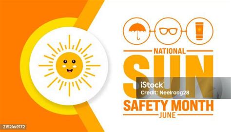 6월은 전국 태양 안전의 달 배경 템플릿입니다 휴일 컨셉 배경 배너 플래카드 카드 및 텍스트 비문과 표준 색상이 있는 포스터