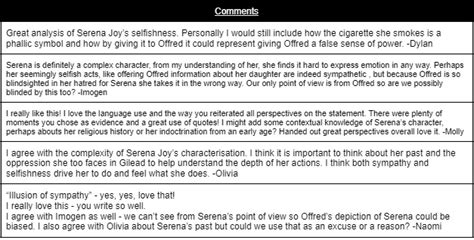 Sj Class Comments A Level English With Miss Huttlestone