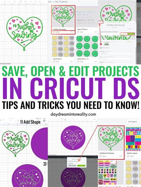 Save Open Edit Combine Projects In Cricut Design Space Desktop And App Cricut Projects