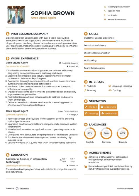 10 Geek Squad Agent Resume Samples And Templates For 2025