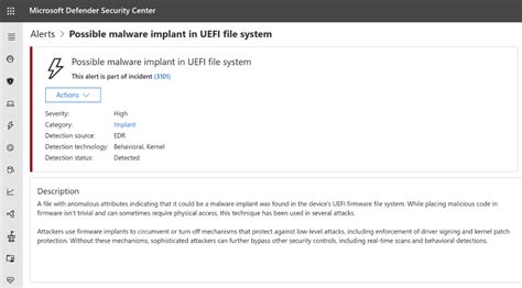 Firmware Uefi Scanning In Defender For Endpoint Microsoft Defender For Endpoint Microsoft