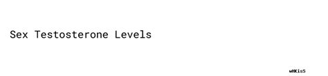 Sex Testosterone Levels：do They Work？ Aula Ambiental