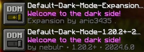 Default Dark Mode Expansion 1 19 1 21 6 Minecraft Texture Pack