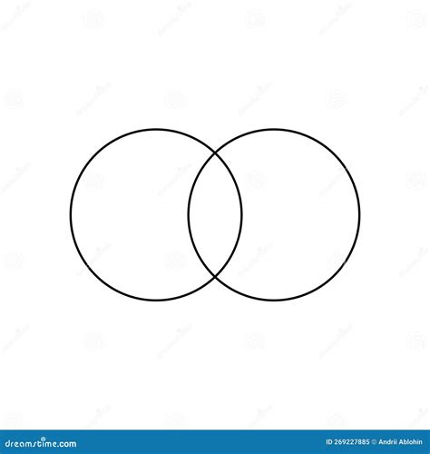 Otline Venn Diagram With 2 Overlapped Circles Mathematical Or Logical