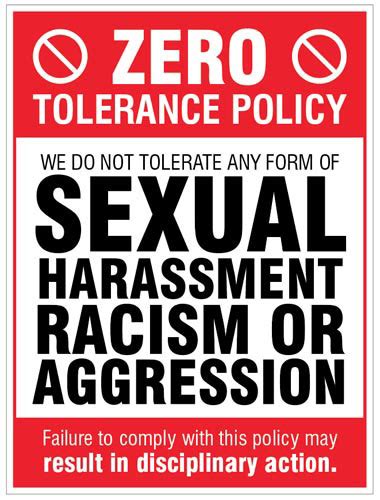 Slater Safety Zero Tolerance Policy Sexual Harassment Racism