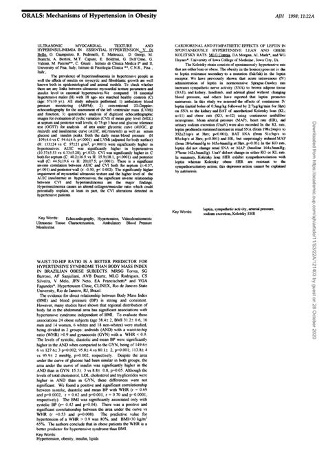 Pdf Waist To Hip Ratio Is A Better Predictor For Hypertensive Syndrome Than Body Mass Index In