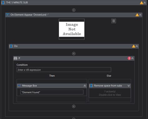 how to use the if activity with on element appear activity