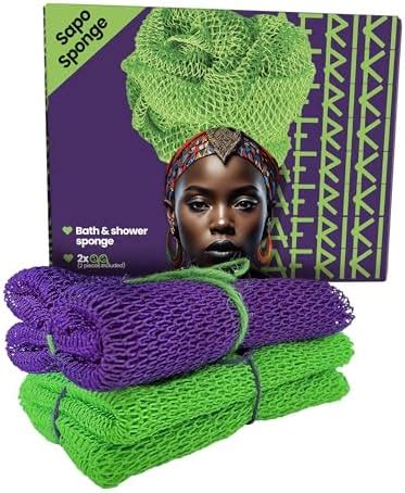 Amazon.com: Yrarbil 3 Pieces African Net Sponge, African Exfoliating Bathing Back Scrubbers with ...