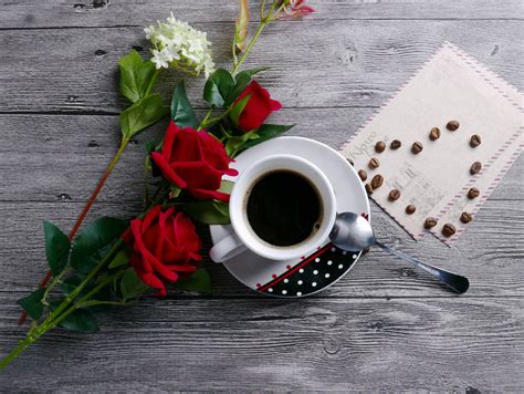 Flowers And A Coffee Cup Wallpaper Wallpapersok