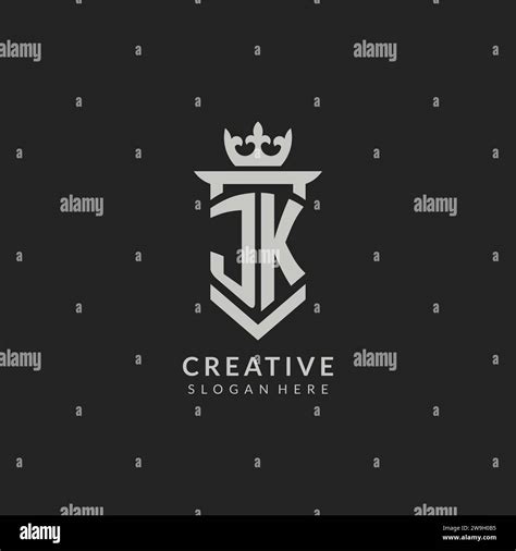 Initial Jk Shield And Crown Logo Style Vector Graphic Stock Vector Image And Art Alamy