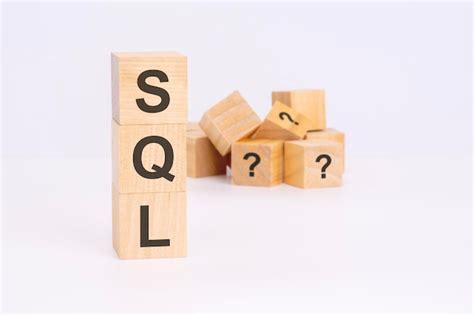 Premium Photo Sql Text Structured Query Language On Wooden Cubes