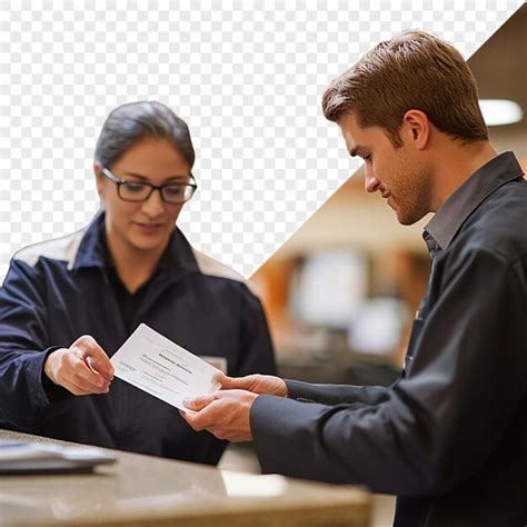 A Man And A Woman Are Standing In Front Of A Computer Screen Premium