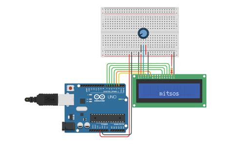 circuit design lcd 16x2 tinkercad
