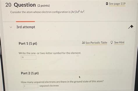 solved consider the atom whose electron configuration is