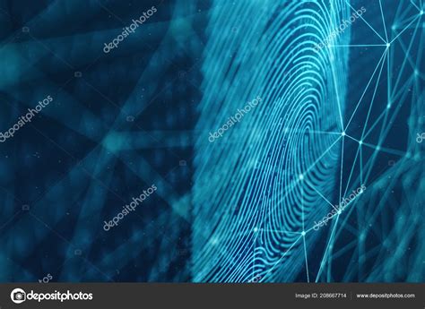 3d Illustration Fingerprint Scan Provides Security Access With
