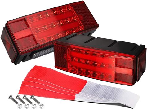 Amazon.com: Partsam Low Profile Rectangle LED Combination Trailer Tail ...