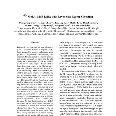 Mola Moe Lora With Layer Wise Expert Allocation Acl Anthology