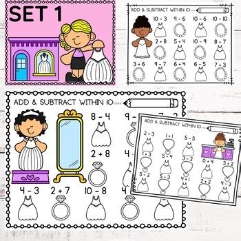 Addition Subtraction Numbers Within 10 Worksheets Bridal Shop