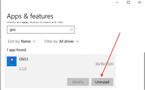 graphical network simulator how to uninstall gns3 in windows