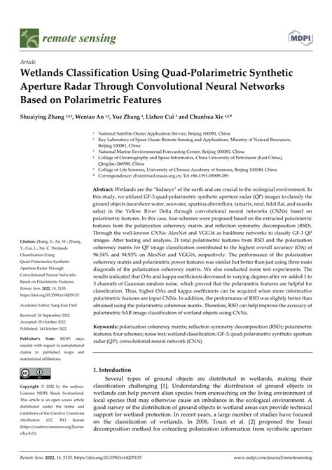 Pdf Wetlands Classification Using Quad Polarimetric Synthetic
