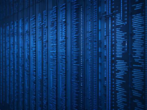 premium photo blue digital binary data on computer screen background