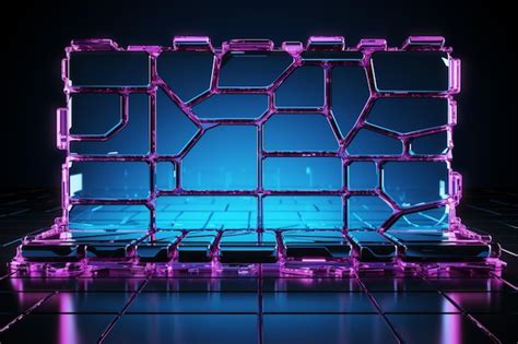 A Close Up Of A Computer Keyboard With A Neon Background Generativ Ai Premium Ai Generated Image