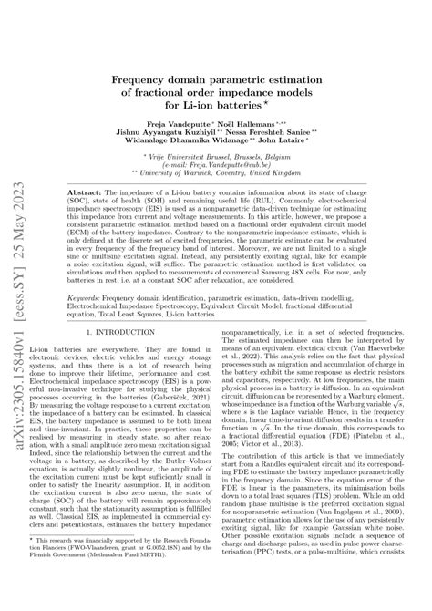 Pdf Frequency Domain Parametric Estimation Of Fractional Order