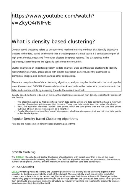 Density Based Clustering Unit 5 Pdf Cluster Analysis Spatial Analysis