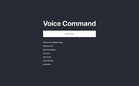 Implementing Voice Command Features In Web Applications