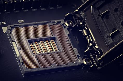 Premium Photo The Connector On The Motherboard To Install The CPU