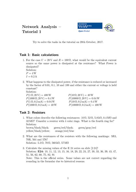 tutorial with solution network analysis tutorial 1 try to solve the