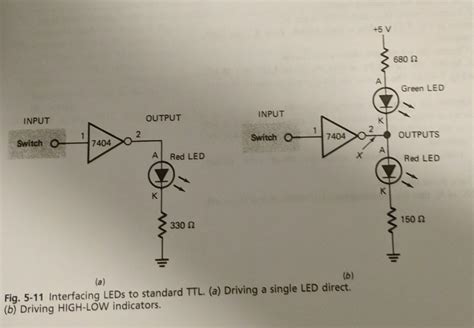 solved 5 v 6802 green led input output input 1 switch o