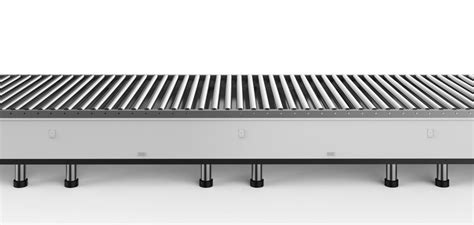 흰색 배경에 3d 렌더링 빈 컨베이어 벨트 프리미엄 사진