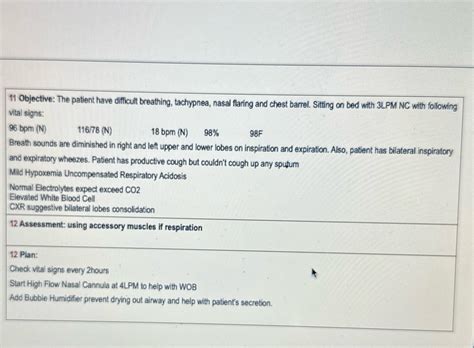 Im Writing A Soap Note For Patient With Copd Excavation Can You Course Hero