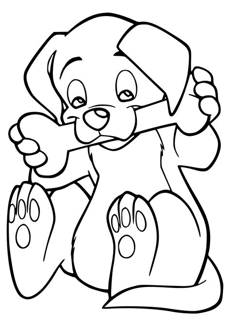 Desenho e Imagem Cachorro Osso para Colorir e Imprimir Grátis para Adultos e Crianças Meninas e
