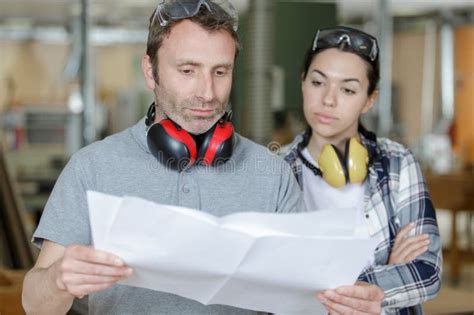 Female Apprentice Carpenter With Professor Stock Image Image Of Together Operator 270024253