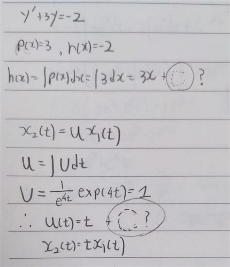 Solved When Solving Of Ode Constant Of Integration Is Chegg