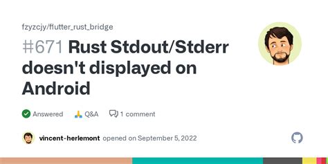rust stdout stderr doesn t displayed on android · fzyzcjy flutter rust
