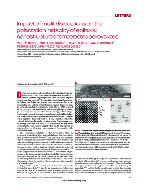 Pdf Misfit Dislocations In Ferroelectric Thin Films M Arredondo