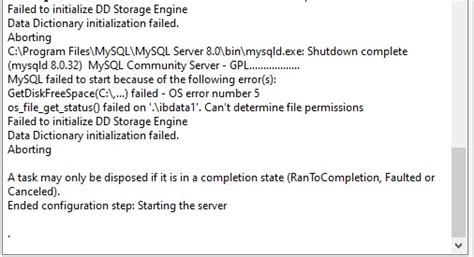 Failed To Starting The Server While Installing SQL Workbench In Windows