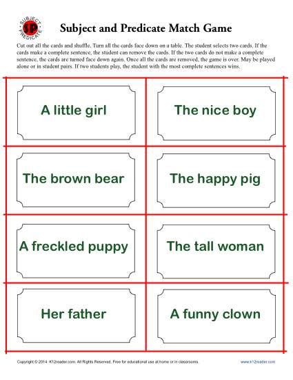 Subject And Predicate Games