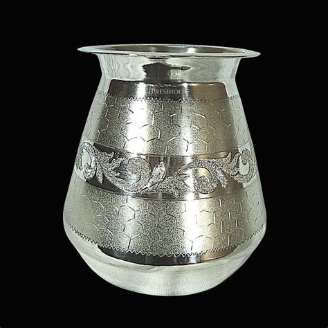 100 Grams Pure Silver Marwadi Chambu Lota Diamond And Honeycomb Fusion Design At ₹ 101 00