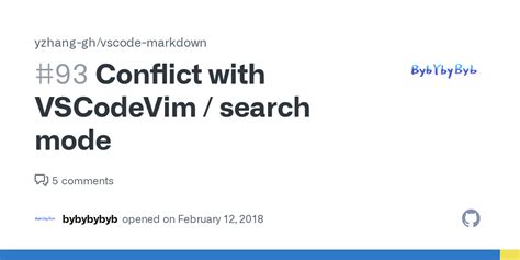 Conflict With Vscodevim Search Mode · Issue 93 · Yzhang Ghvscode Markdown · Github